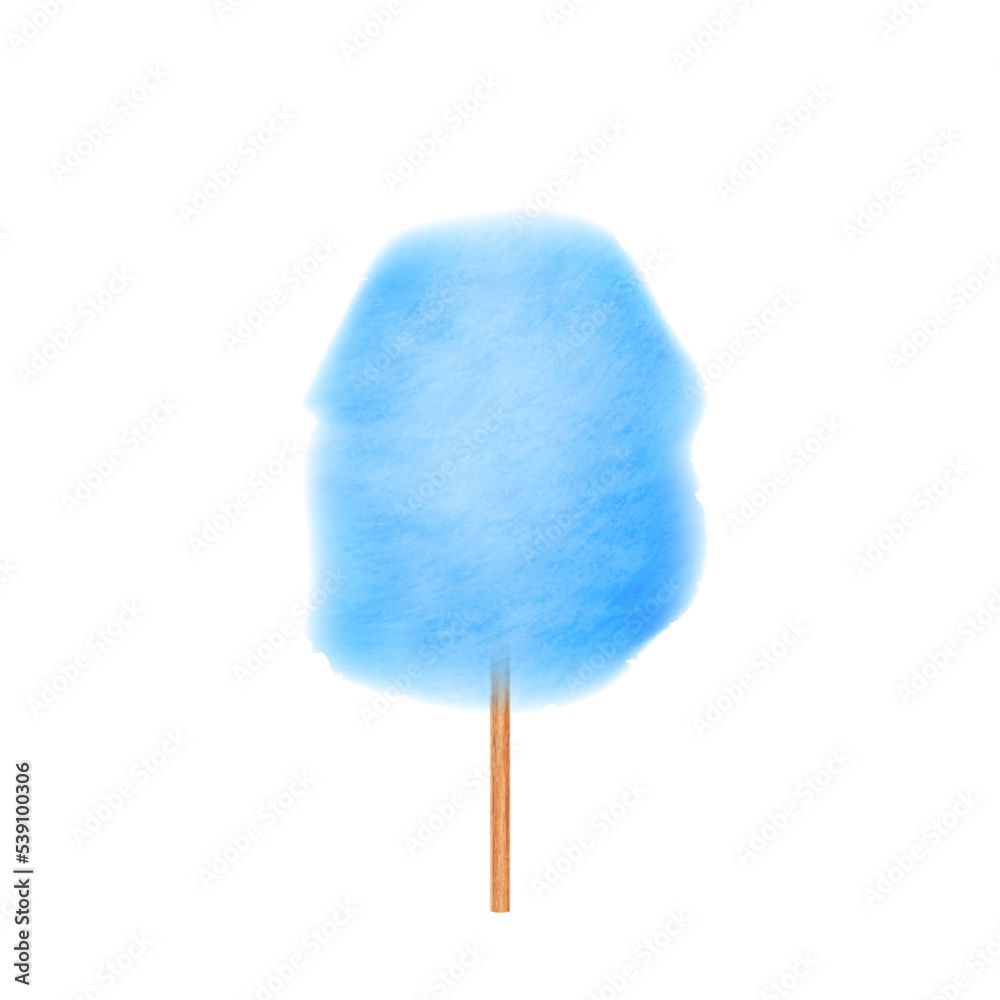 Colored blue cotton candy. Realistic delicious sweets from sugar for ...