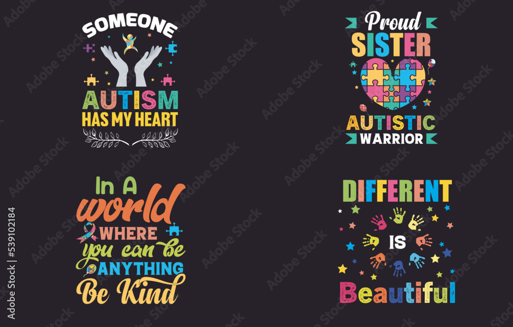 Autism typography svg cut file sublimation bundle. Autistic design ...