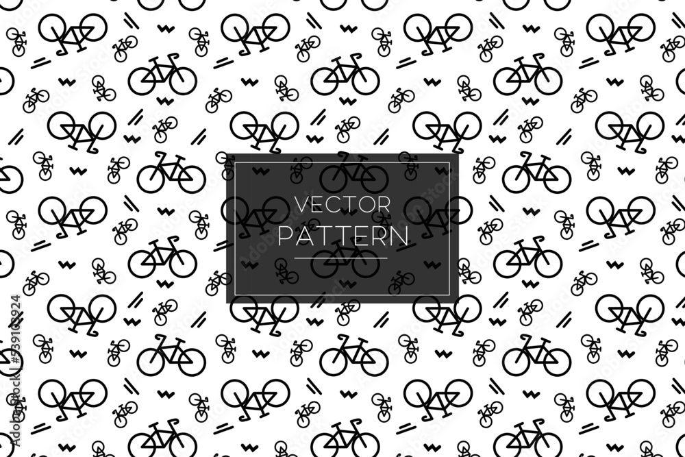 Bicycle cycling illustration seamless vector pattern line design ...