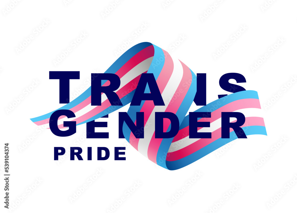 Ribbon in the colors of the transgender pride flag. Sexual ...