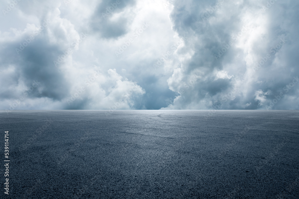 Asphalt road and sky cloud background Stock Photo | Adobe Stock