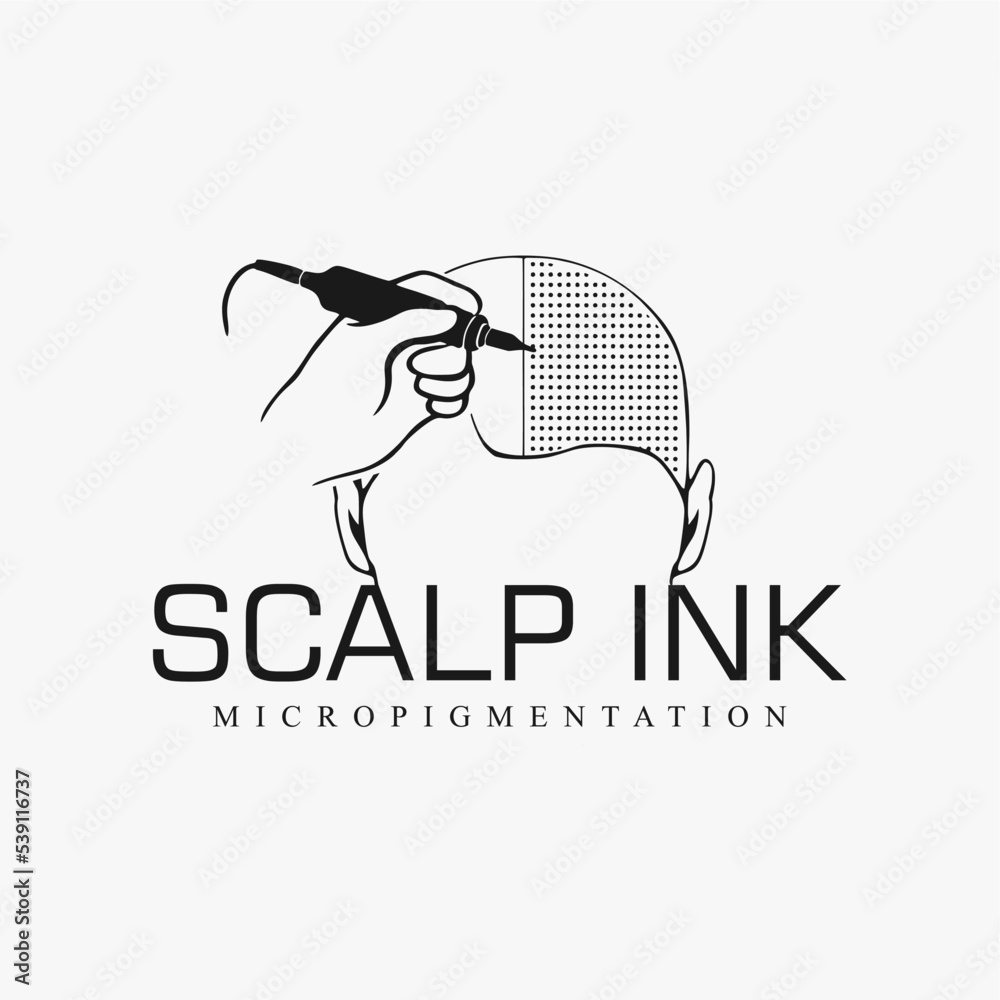 Scalp Micropigmentation Vector Point head icon logo dots Stock Vector ...
