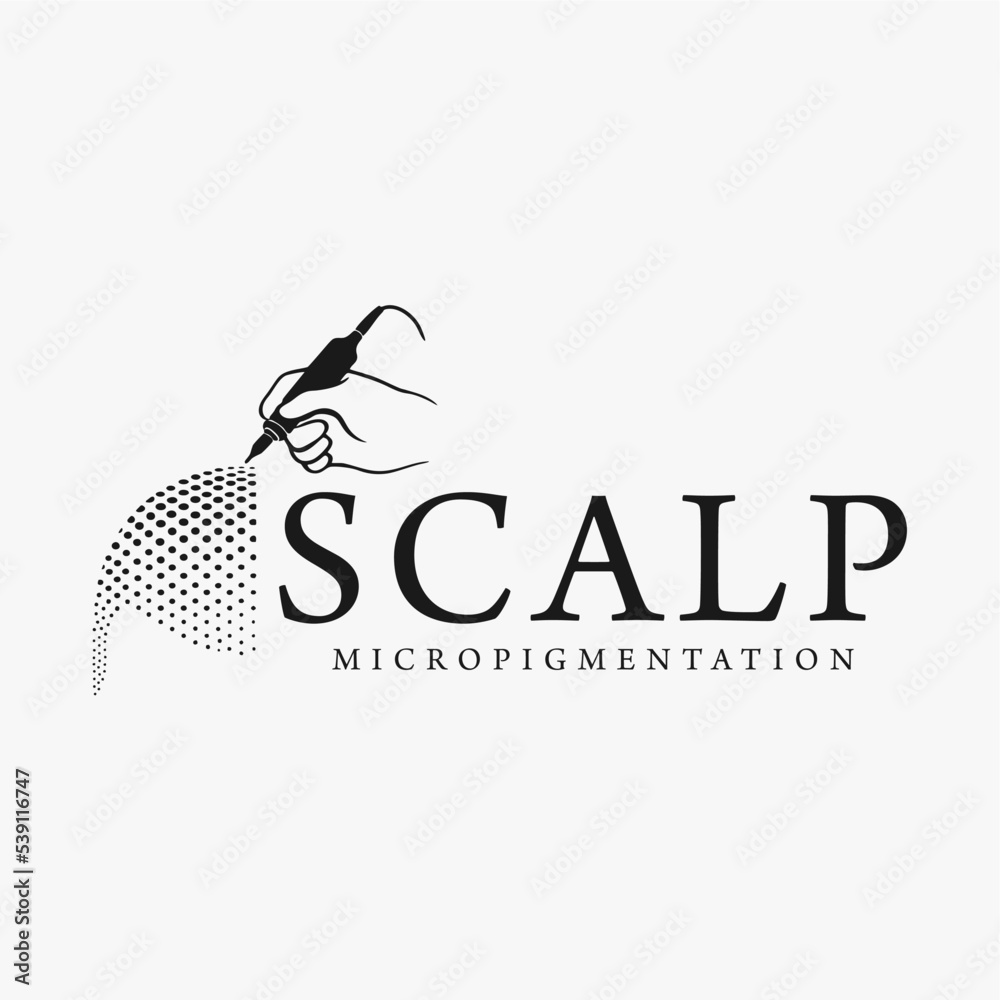 Scalp Micropigmentation Vector Point head icon logo dots Stock Vector ...