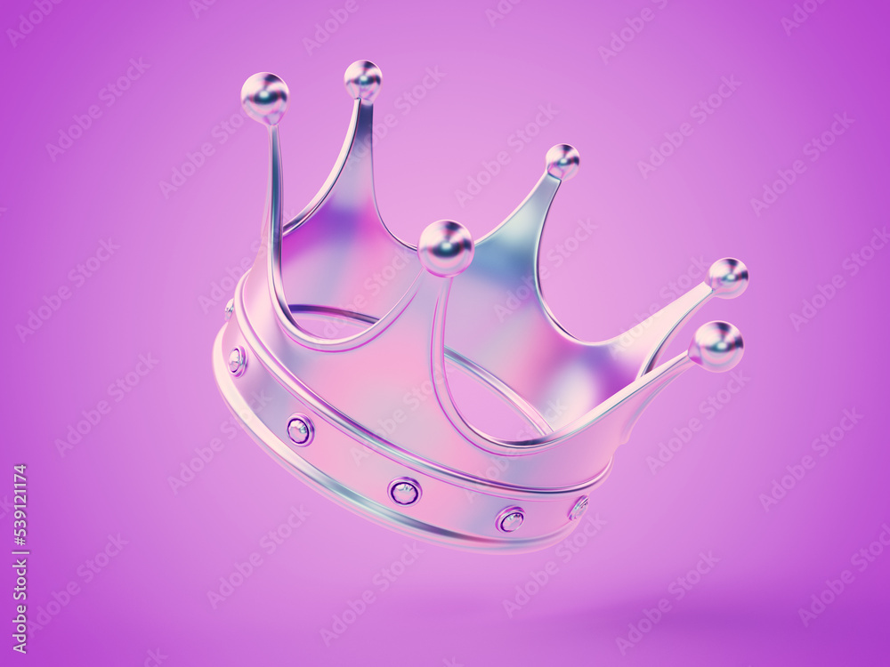3d rendered illustration of a chrome crown Stock Illustration | Adobe Stock