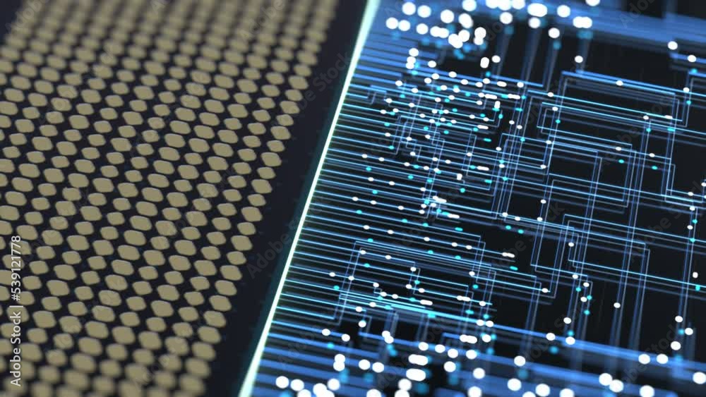 Vidéo Stock A computer processor with millions of connections and ...