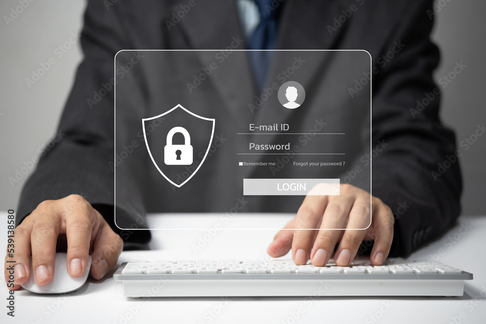 Protection personal data against hackers. Security internet access of ...