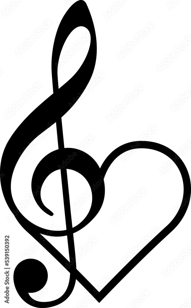 Music Note Heart Cutfile, cricut ,silhouette, SVG, EPS, JPEG, PNG ...