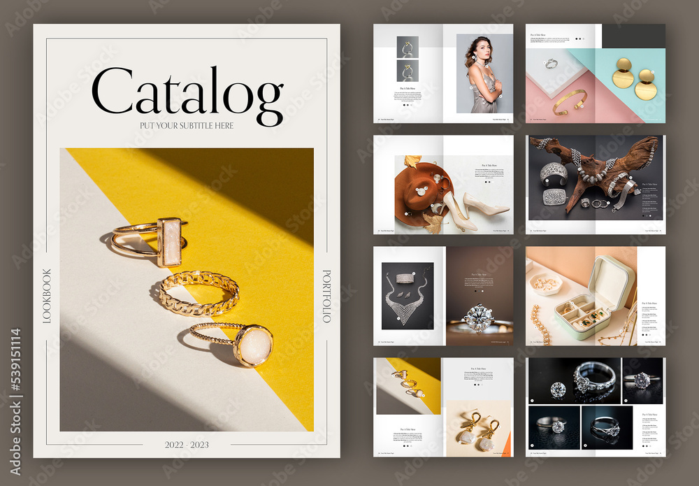 Jewelry Catalog Layout Stock Template | Adobe Stock