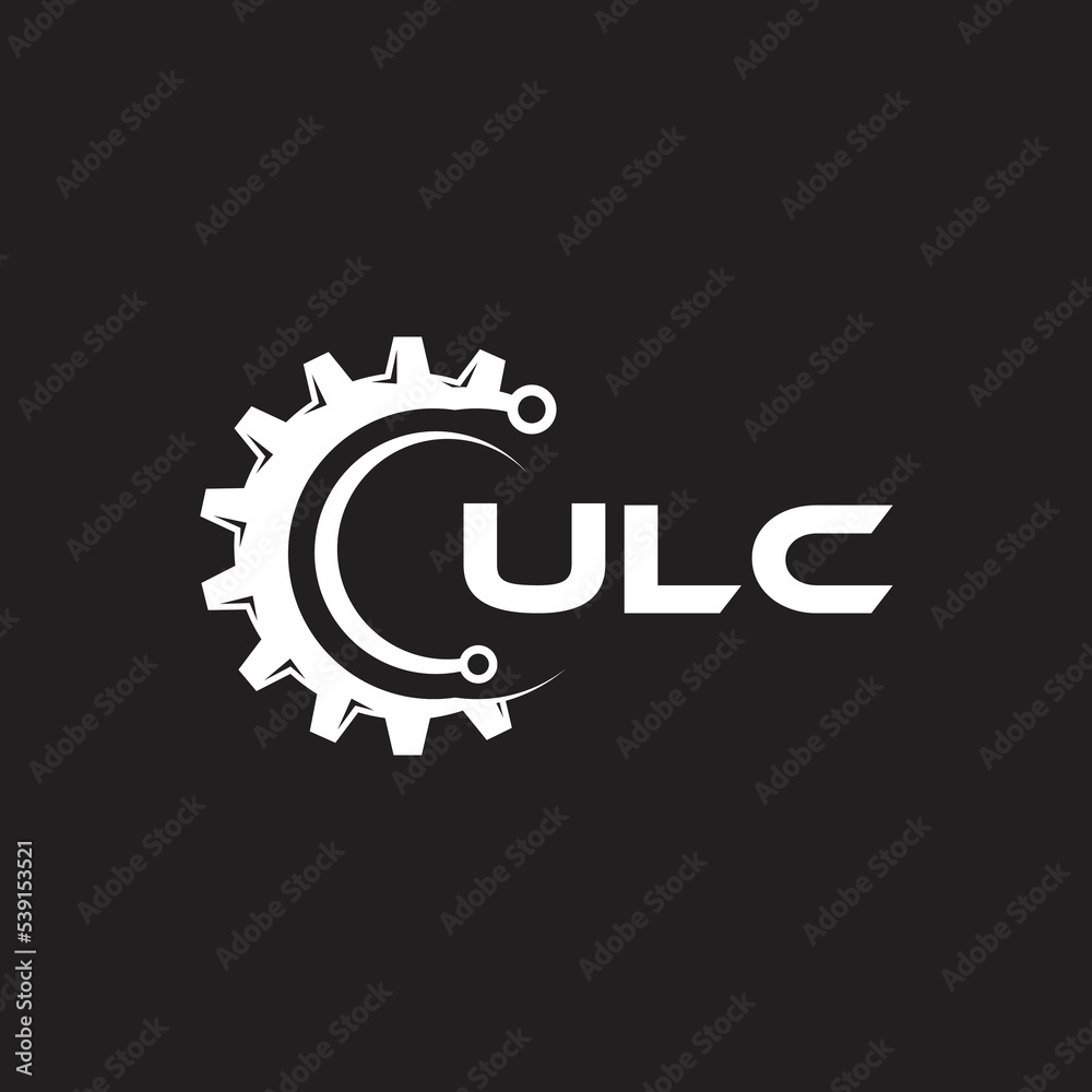 ULC letter technology logo design on black background. ULC creative ...