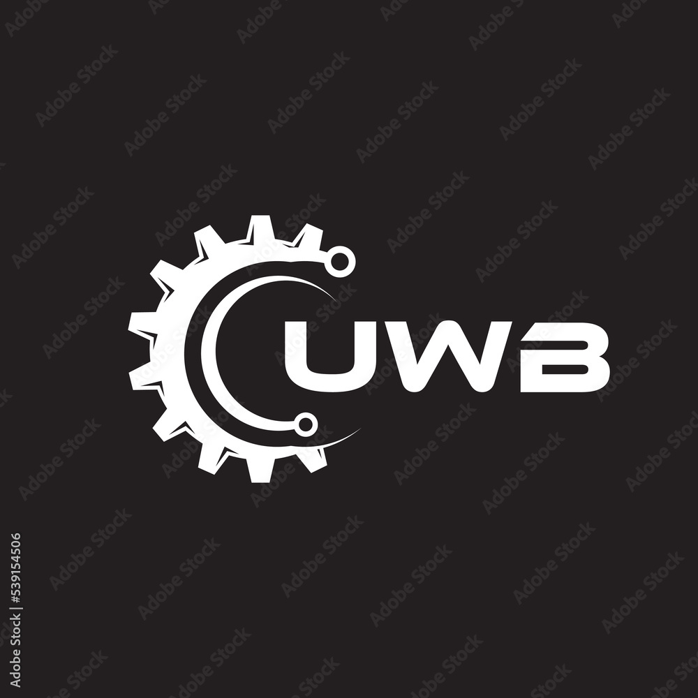 UWB letter technology logo design on black background. UWB creative ...