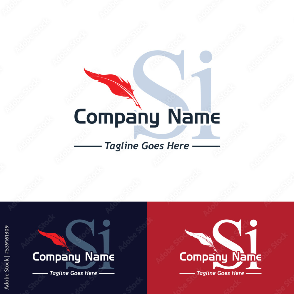 si letters logo, sample company logo, a simple vector design Stock ...