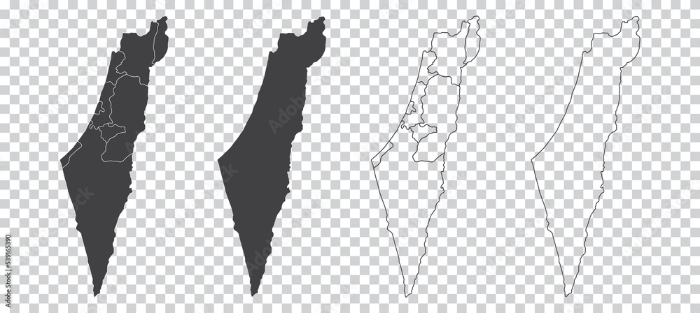 set of 4 maps of Israel - vector illustrations Stock Vector | Adobe Stock