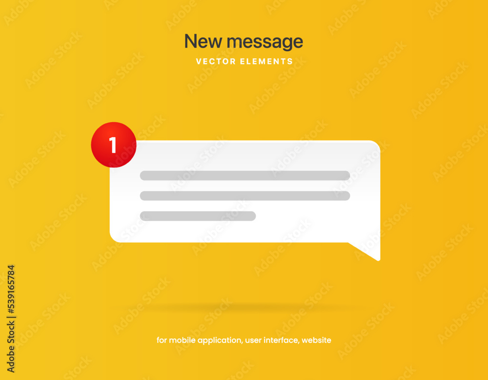 New message notification concept on realistic smartphone mockup. New ...