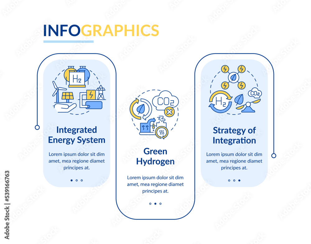 Renewable hydrogen rectangle infographic template. Clean power. Data ...