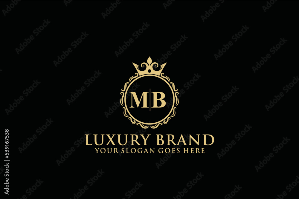 letter Initial MB elegant luxury monogram logo or badge template with ...