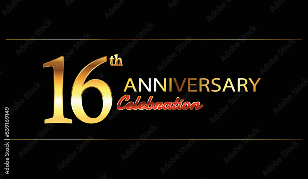 16 anniversary background. 16th anniversary celebration. 16 year ...