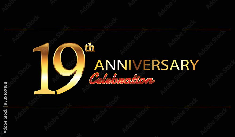 19 anniversary background. 19th anniversary celebration. 19 year ...