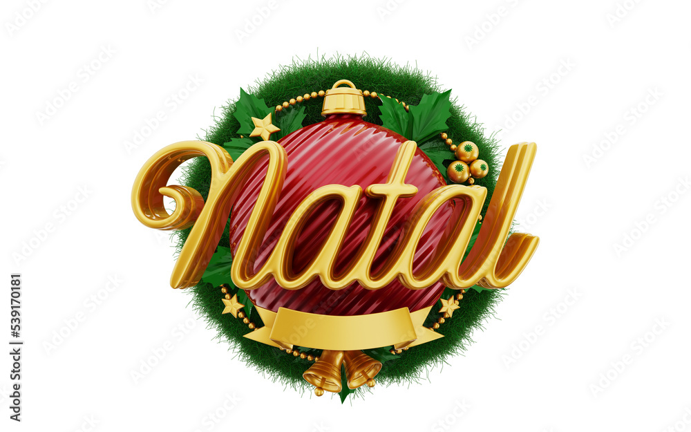 LOGO 3D DE NATAL PARA CAMPANHAS PUBLICITÁRIAS E SOCIAL MEDIA Stock ...