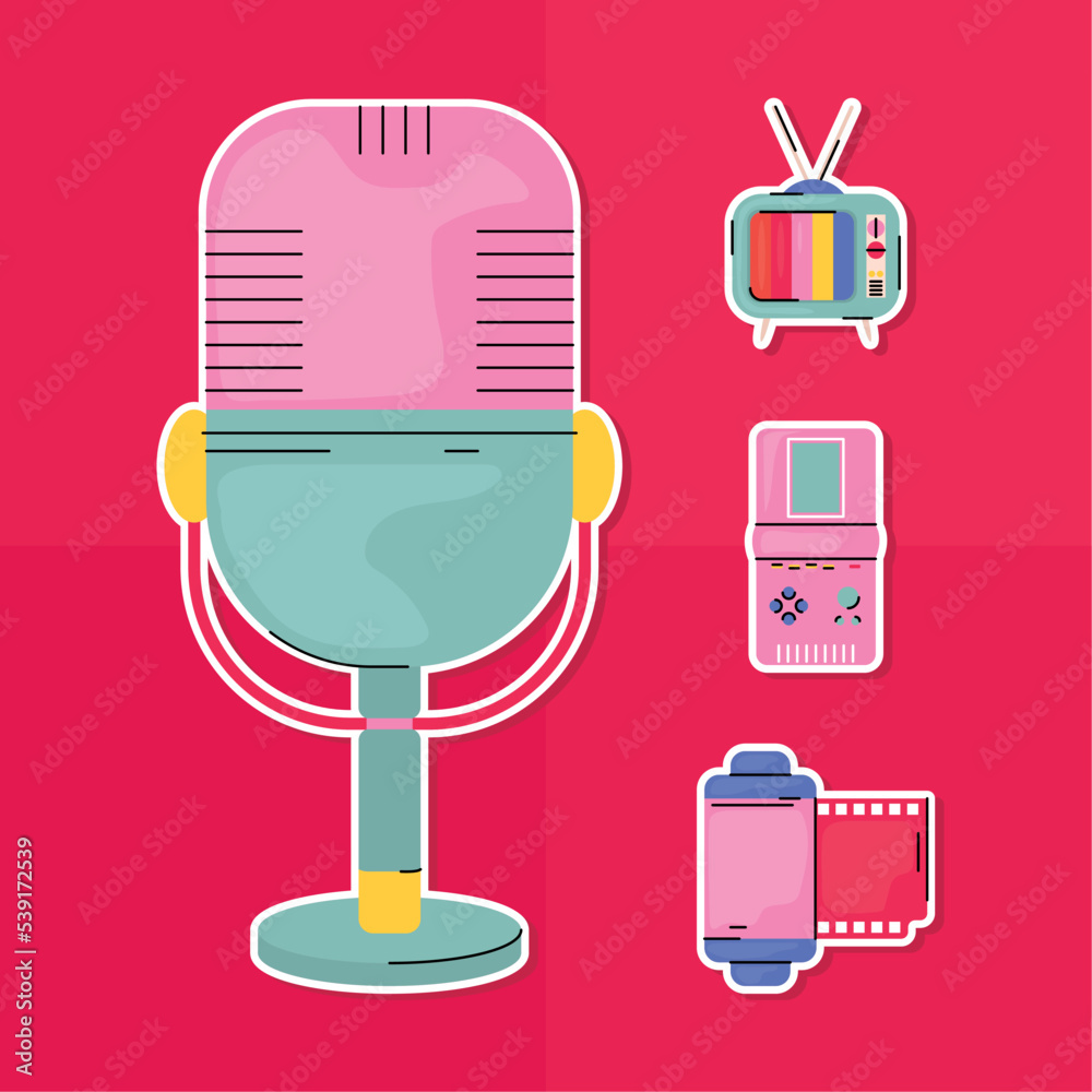 retro symbols icons set Stock Vector | Adobe Stock