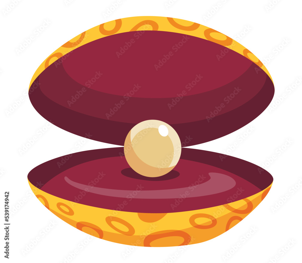 Cartoon Clam With Pearl