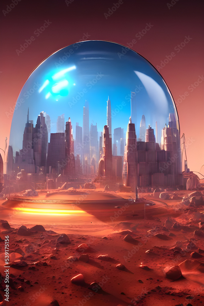 metropolis on mars under a shining glass dome - alien planet - science ... metropolis on mars under a shining glass dome - alien planet - science ...