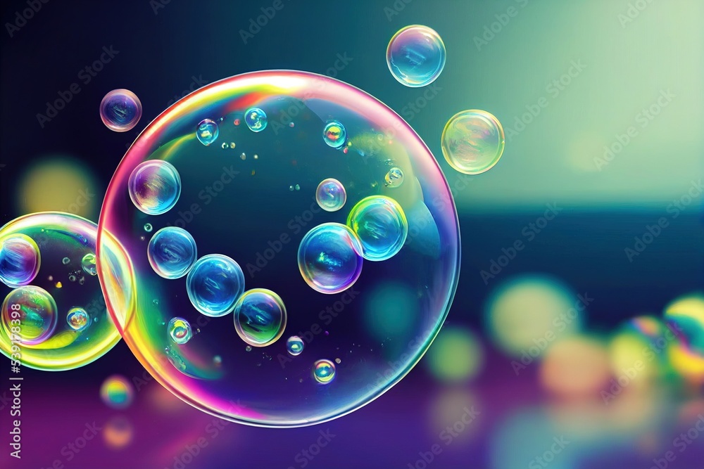 Soap Bubbles With Blue Background Best Bubble Fizz Background With ...