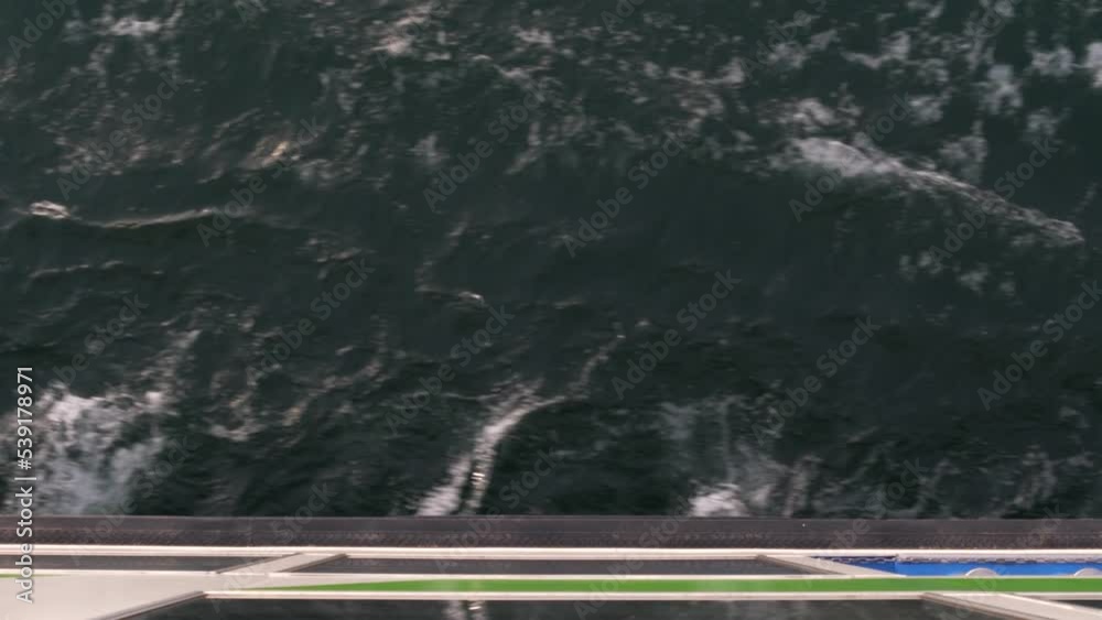 Top down-view of a water during a cruise Stock Video | Adobe Stock