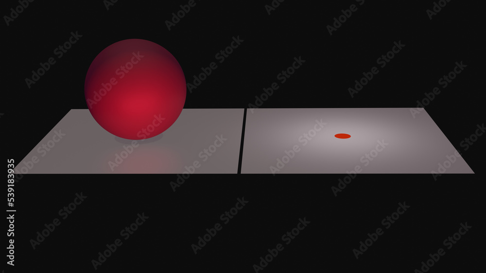 3d sphere intersecting 2d plane, revealing cross sections where both ...