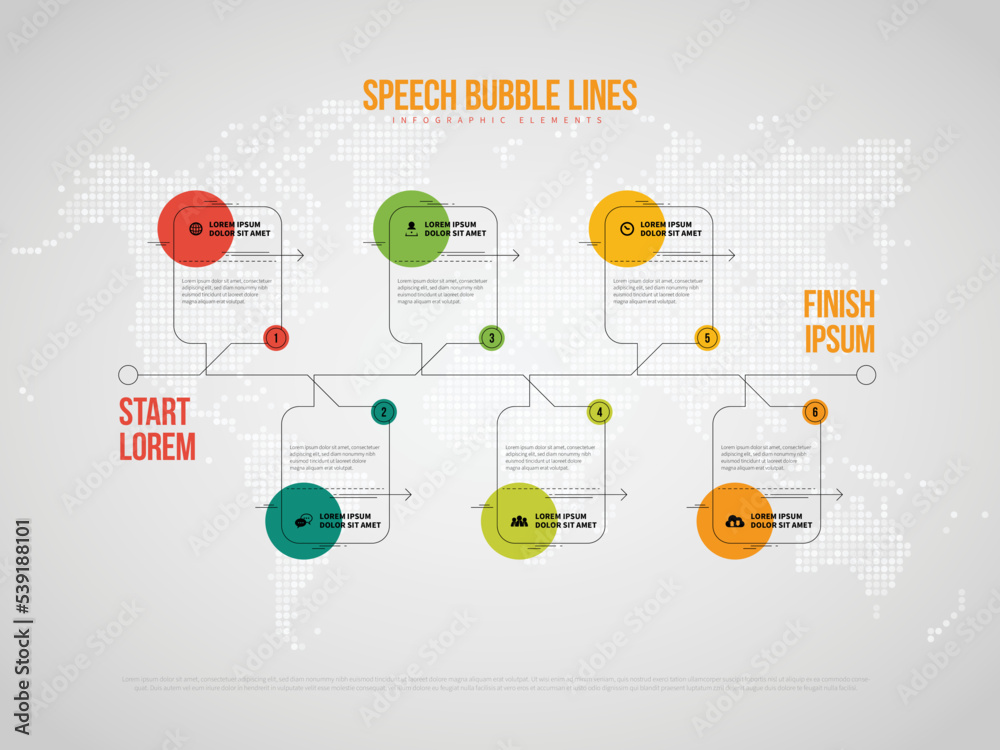 Speech Bubble Lines Infographic Stock Vector | Adobe Stock