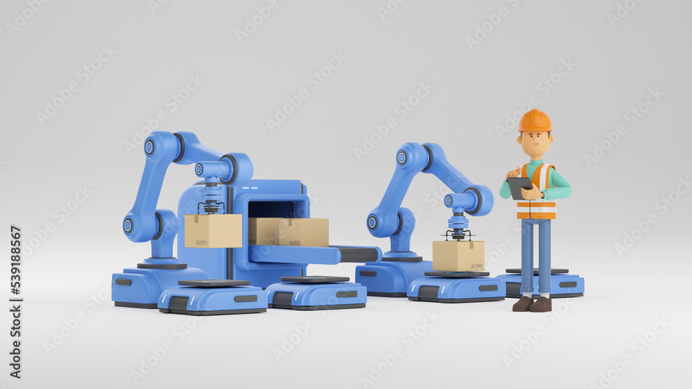 Smart industry production factory warehouse logistic and transport ...