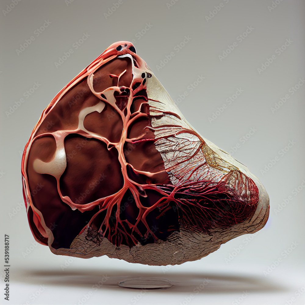 Anatomical structure of the human liver Stock Illustration | Adobe Stock