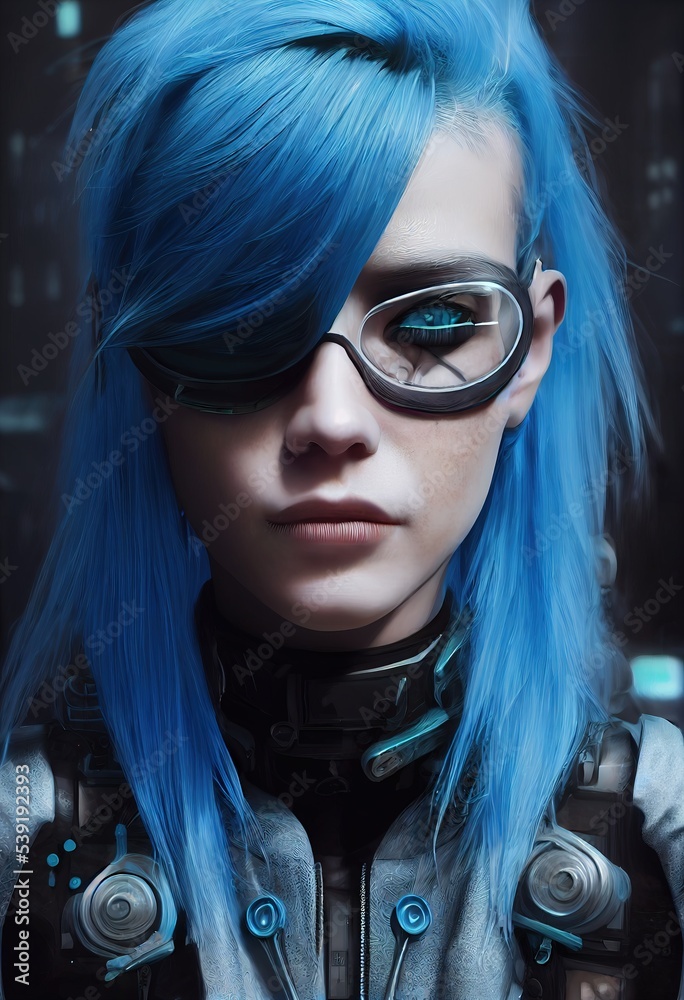 A fictional person, not based on a real person. Portrait of a sci-fi ...