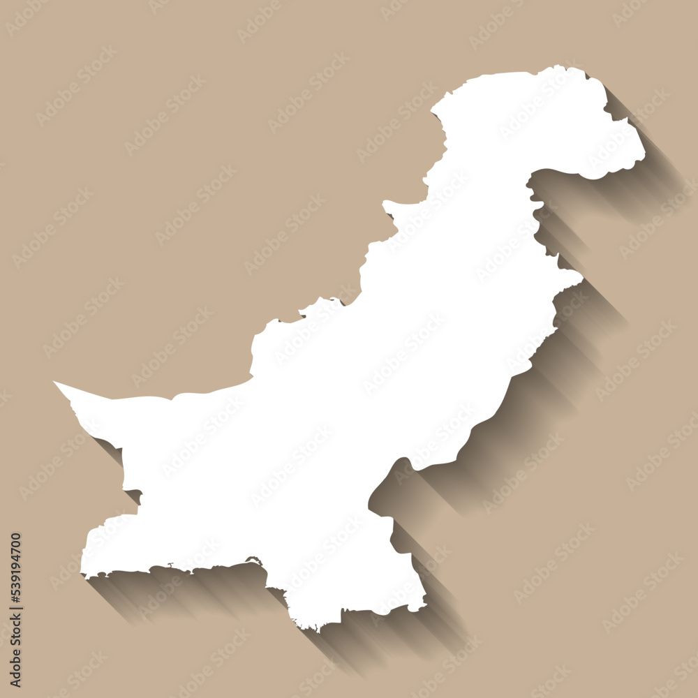 Pakistan vector country map silhouette Stock Vector | Adobe Stock