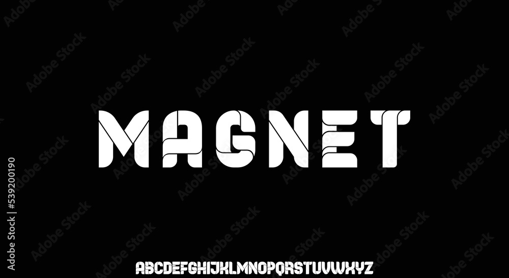 MAGNET Sports minimal tech font letter set. Luxury vector typeface for ...