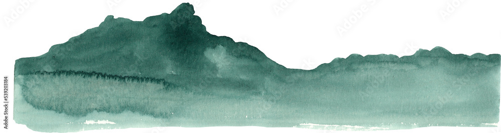 Watercolor beautiful landscape. Hand drawn nature background. Hand ...