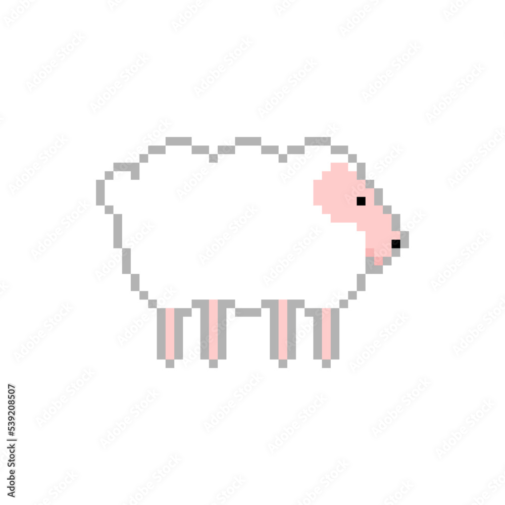 Sheep Pixel art. Lamb 8 bit. pixelated Vector illustration Stock Vector ...