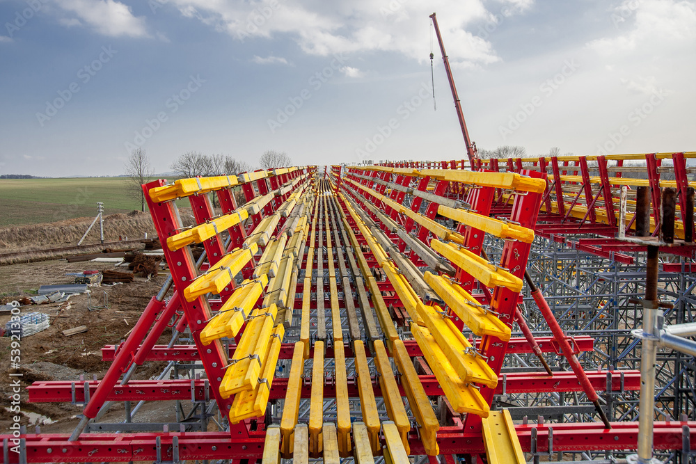Photo & Art Print Beam transom system and scaffolding at bridge ...