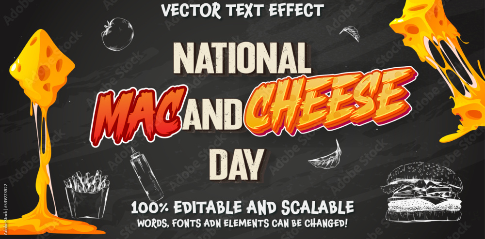 Happy Mac and Cheese Day text, November 16. Calendar of November Retro ...