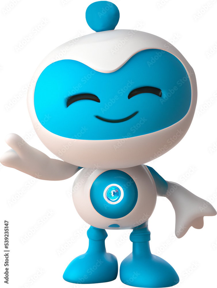 3D illustration. Robot chatbot icon logo realistic design. Isolated on ...