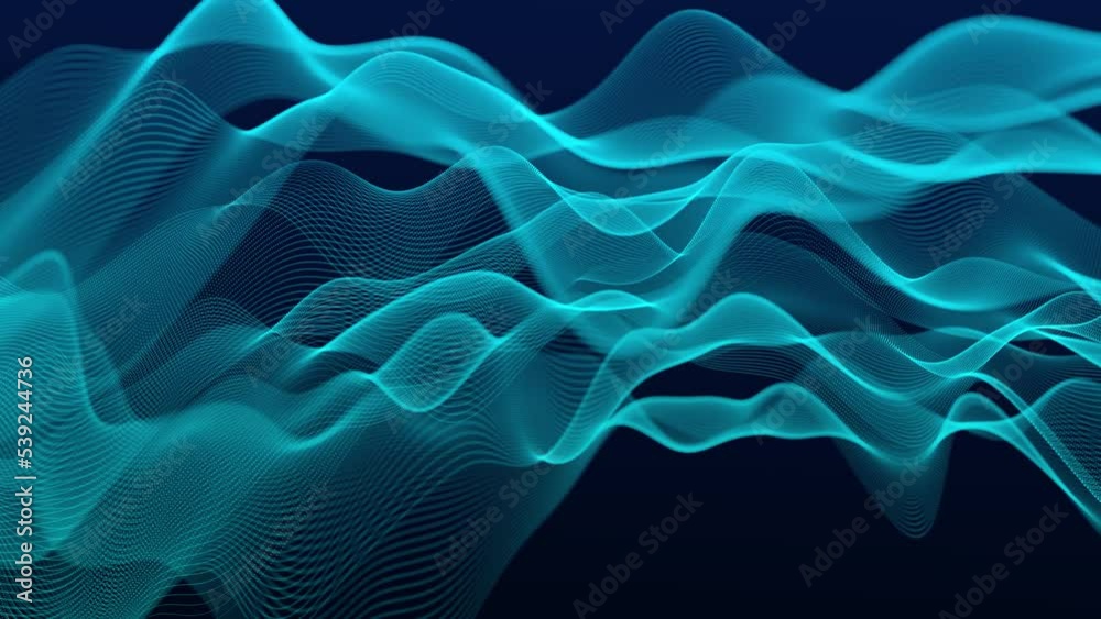 Abstract background with dynamic wave. Sound wave visualization. Big ...