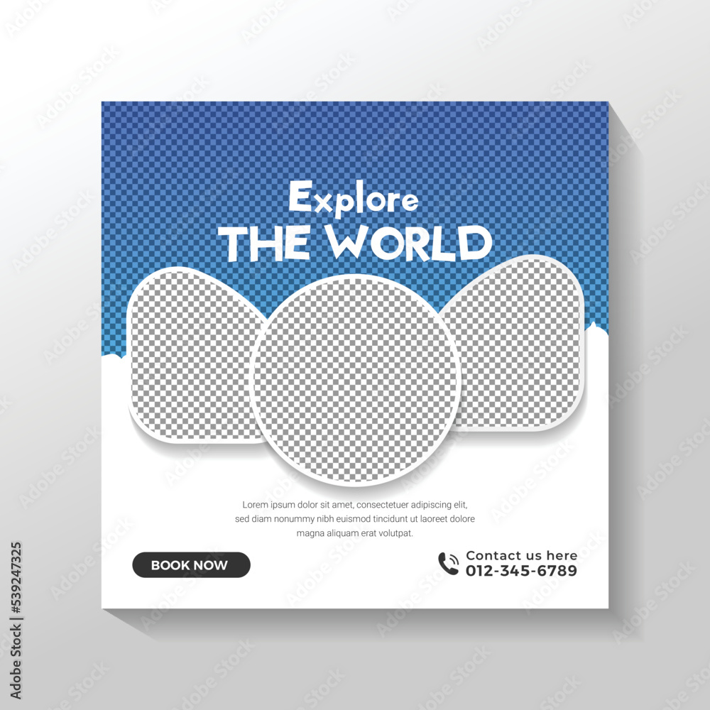 adventure social media post & travel promotion banner template ...