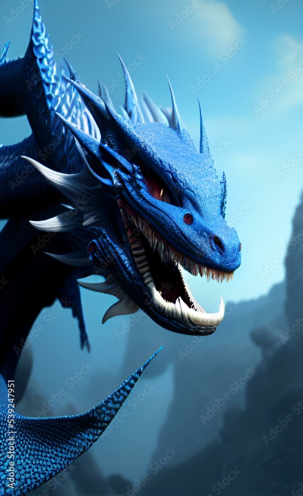 Dragon Drawing. A mythical creature. Stock Illustration | Adobe Stock