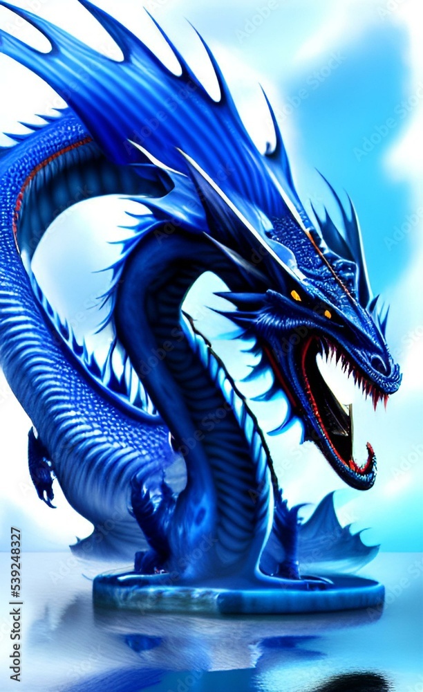 Photo & Art Print Dragon Drawing. A mythical creature., Nereida