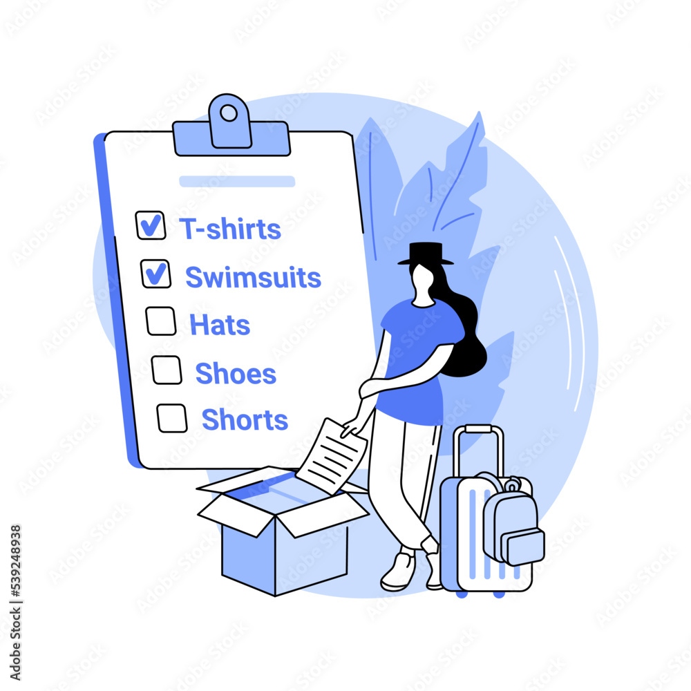 Packing list isolated cartoon vector illustrations. Stock Vector ...