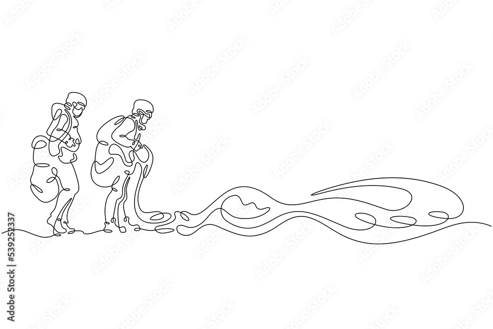 One continuous line. Paraglider with a paraglider. Extreme sport ...