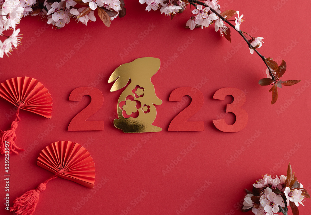 Fotografia do Stock: Chinese New Year, year of the rabbit. Year 2023 ...