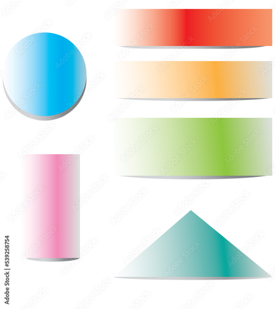 Vector realistic color gradient round sticker label mock up isolated on ...