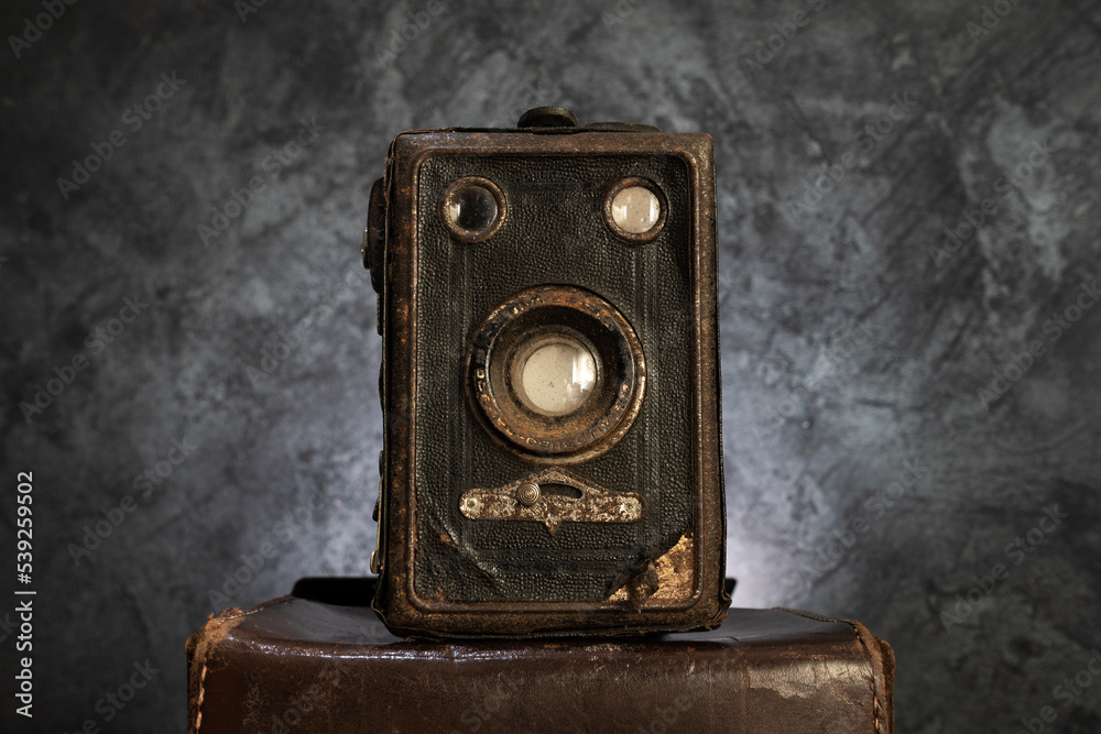 Vintage small box camera. Classic Rollbox, old fashioned retro style ...