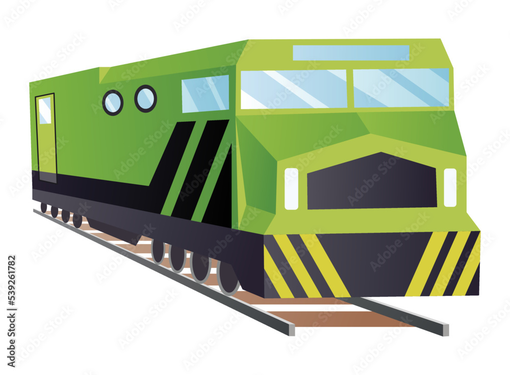 Train engine flat cartoon. Railroad passenger train or carriage. Train ...