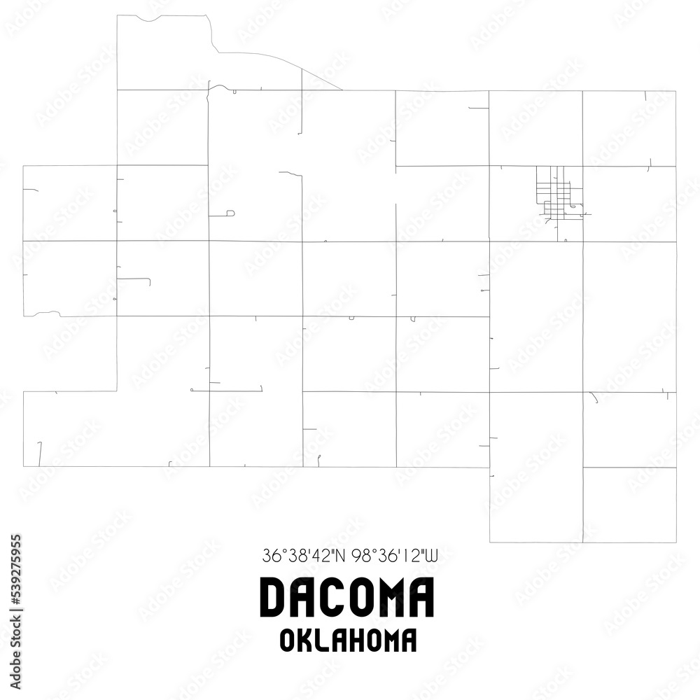 Fototapeta mapa świata dla dzieci Dacoma Oklahoma. US street map with ... Fototapeta mapa świata dla dzieci Dacoma Oklahoma. US street map with ...